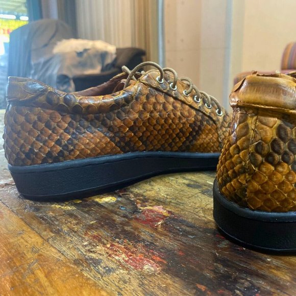 Custom Made | Shoes | Real Snake Skin Sneakers Casual Walking Shoes ...